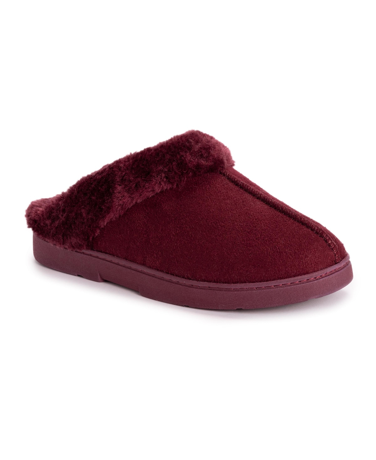 Click here for Muk Luks Womens Faux Suede Clog Slippers - Merlot prices