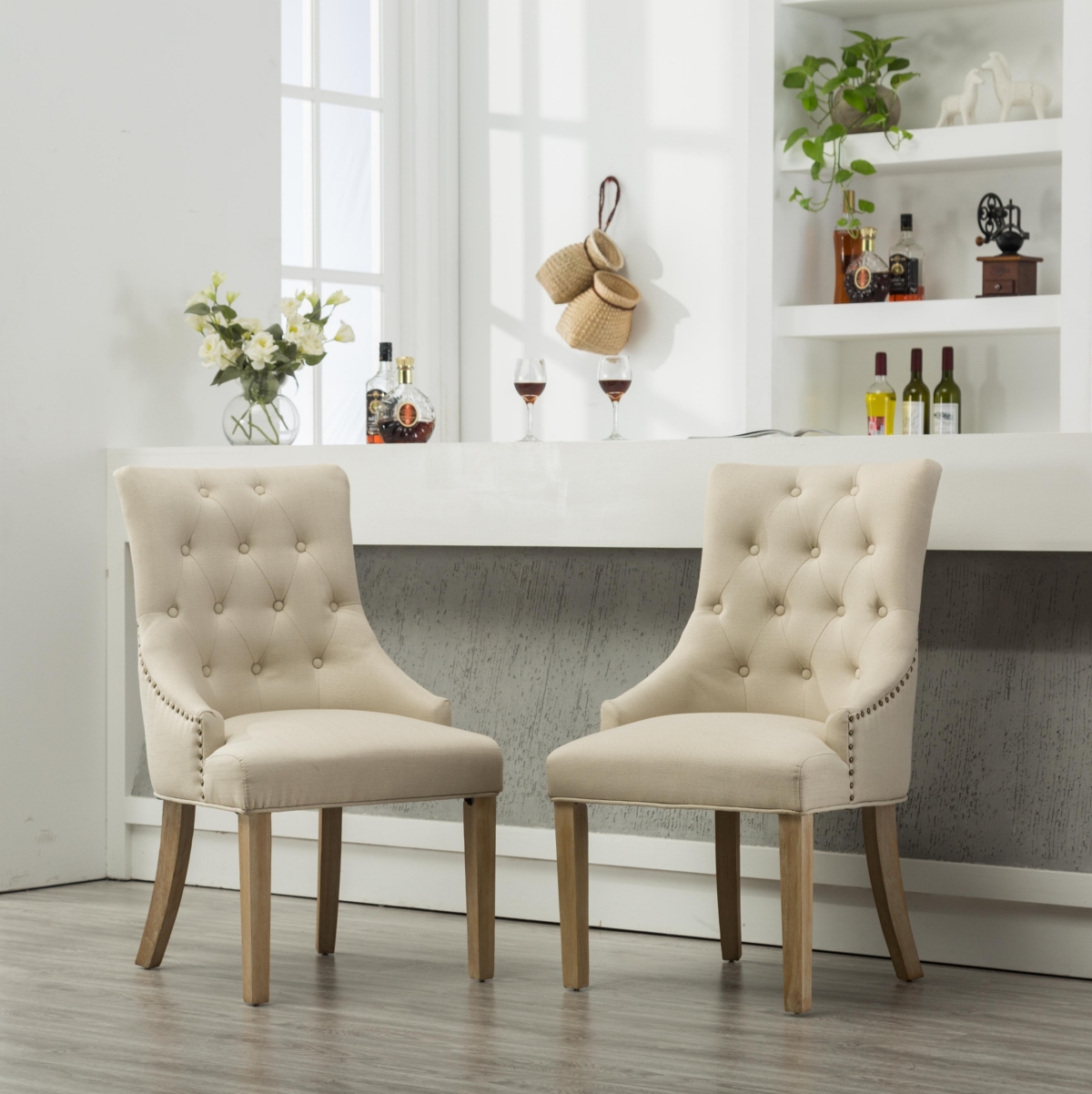 Click here for Streamdale Wingback Hostess Chairs with Nail Heads... prices
