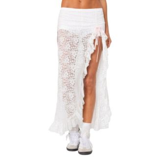 Women's Ruffled Sheer Lace Maxi Skort - Macy's