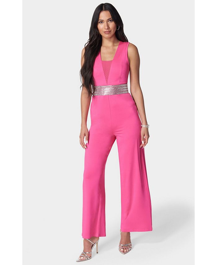 Bebe Women's Embellished Wide Leg Jumpsuit - Macy's