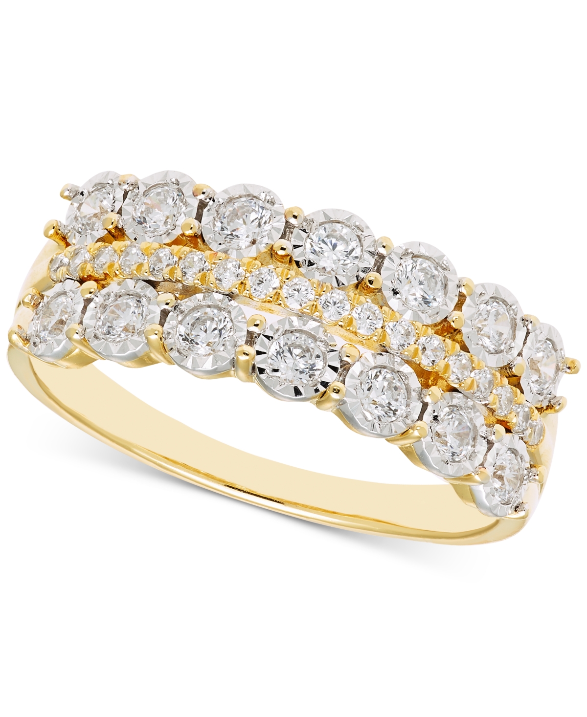 Click here for Diamond Three Row Anniversary Band (1/2 ct. t.w.)... prices
