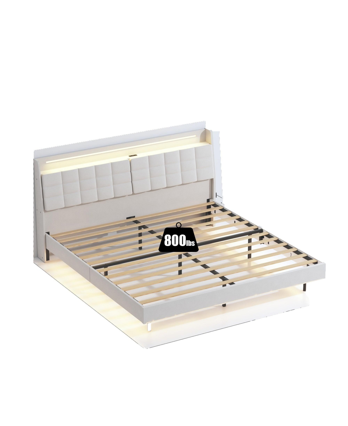 Click here for Mondawe Beige Led Light and Charging Station Uphol... prices