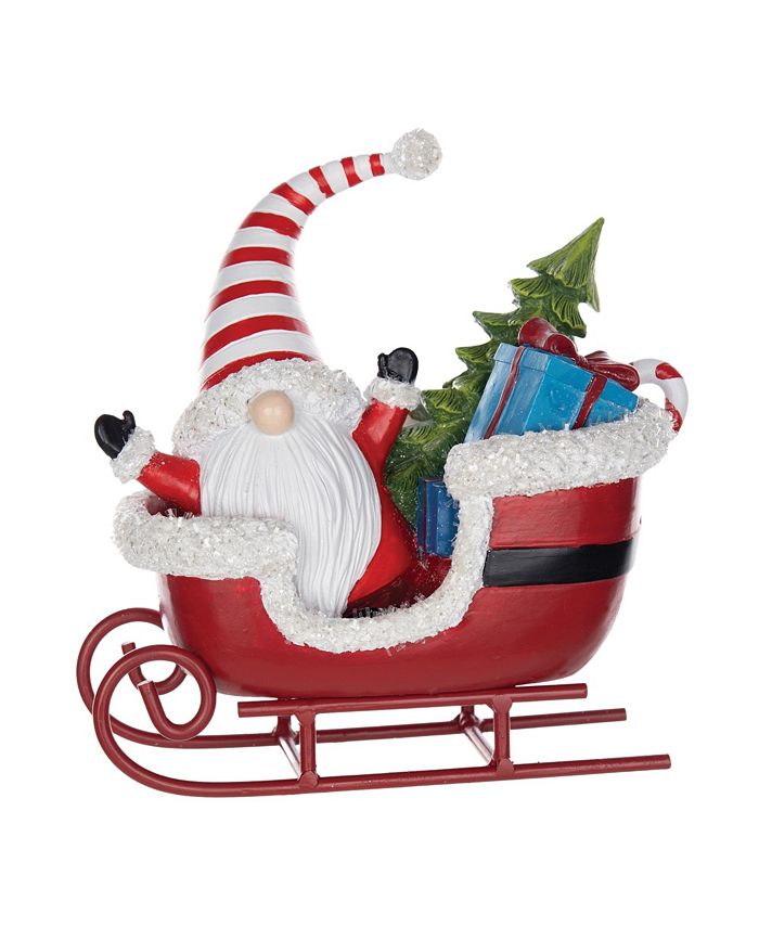 Slickblue Santa Gnome In Sleigh Figurine (Set of 2) - Macy's