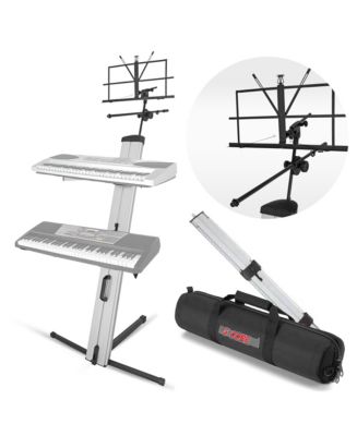 5 Core 2 Tier Keyboard Stand Adjustable Double Sliding Mounting Arms ...