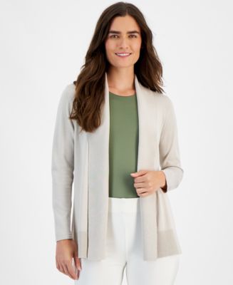 JM Collection Women's Shawl Collar Long Sleeve Open-Front Cardigan ...
