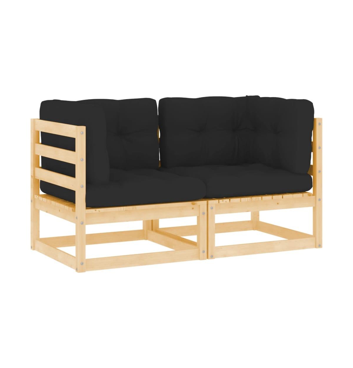 Click here for vidaXL Patio Corner Sofas 2 pcs with Cushions Soli... prices