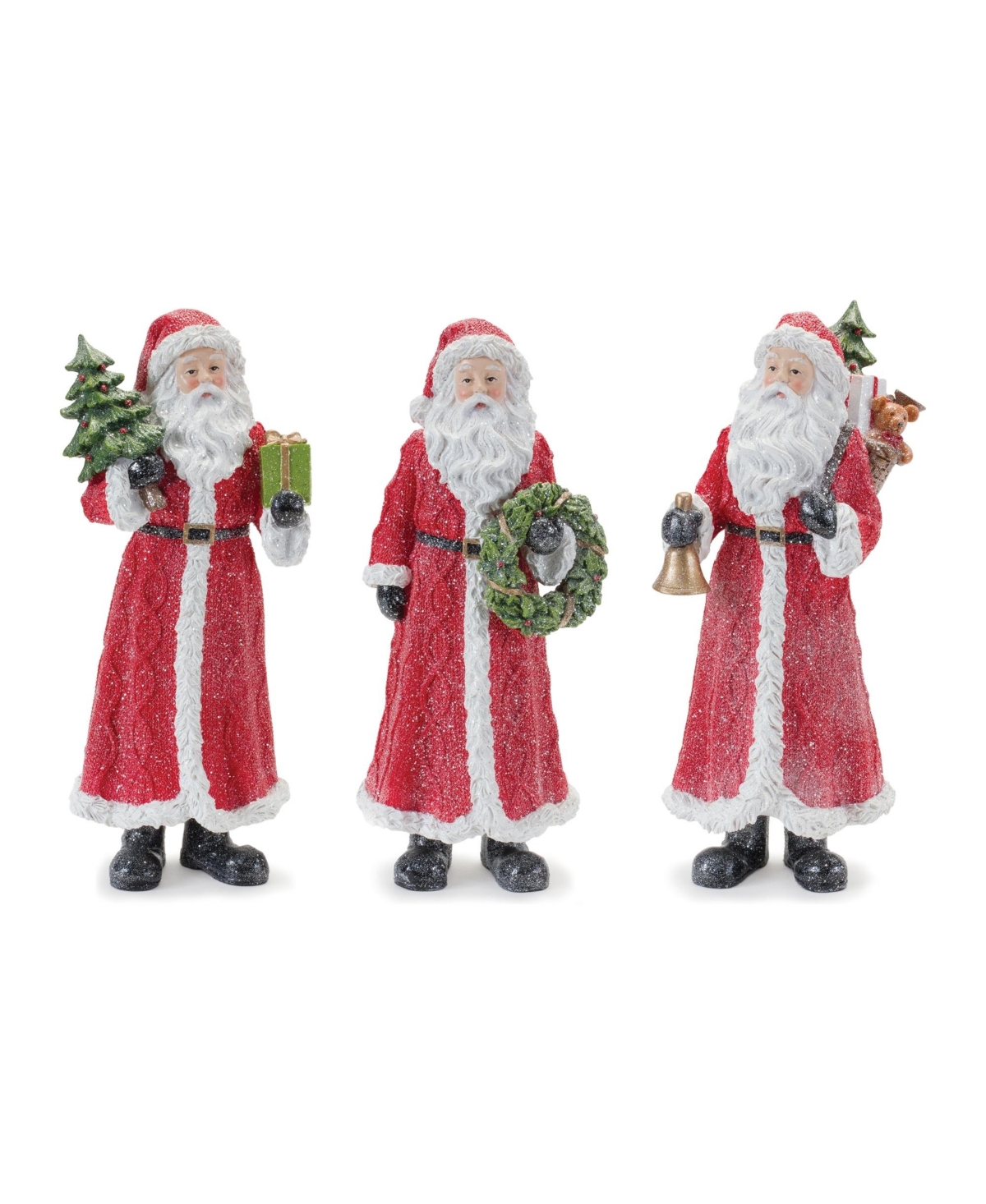 Click here for Slickblue Glitter Santa Figurine With Pine Accent... prices