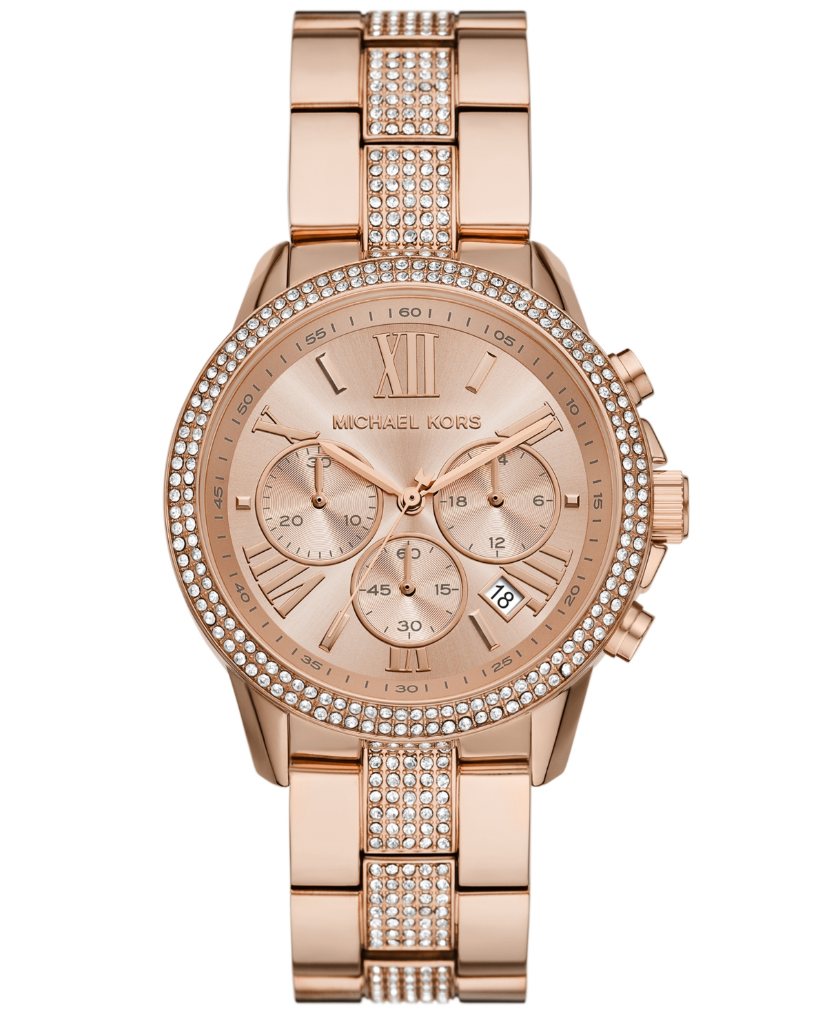 Click here for Michael Kors Womens Brynn Chronograph Rose Gold-To... prices