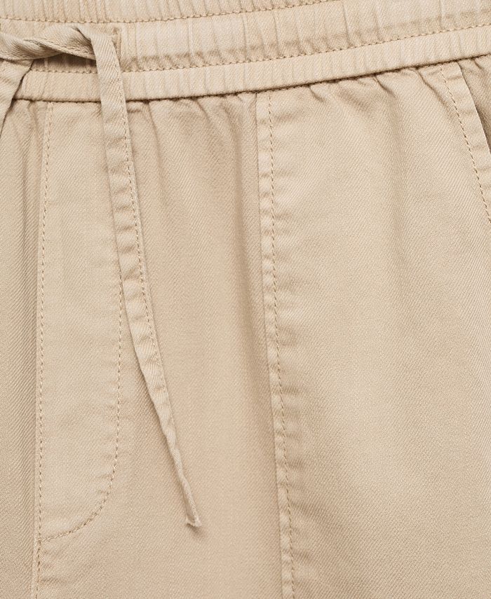 MANGO Women's Elastic Waist Cotton Pants - Macy's