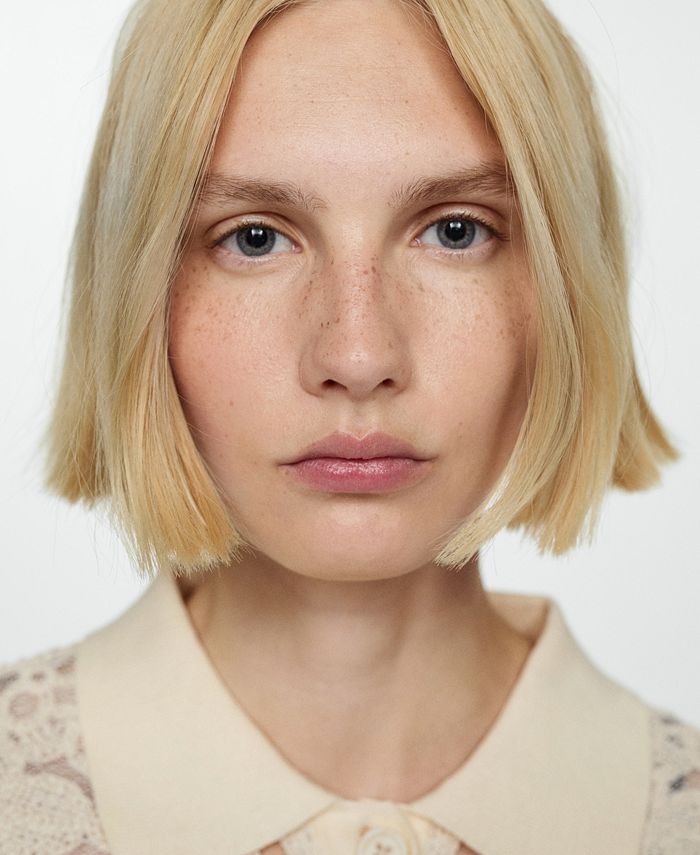 MANGO Women's Openwork Details Embroidered Blouse - Macy's