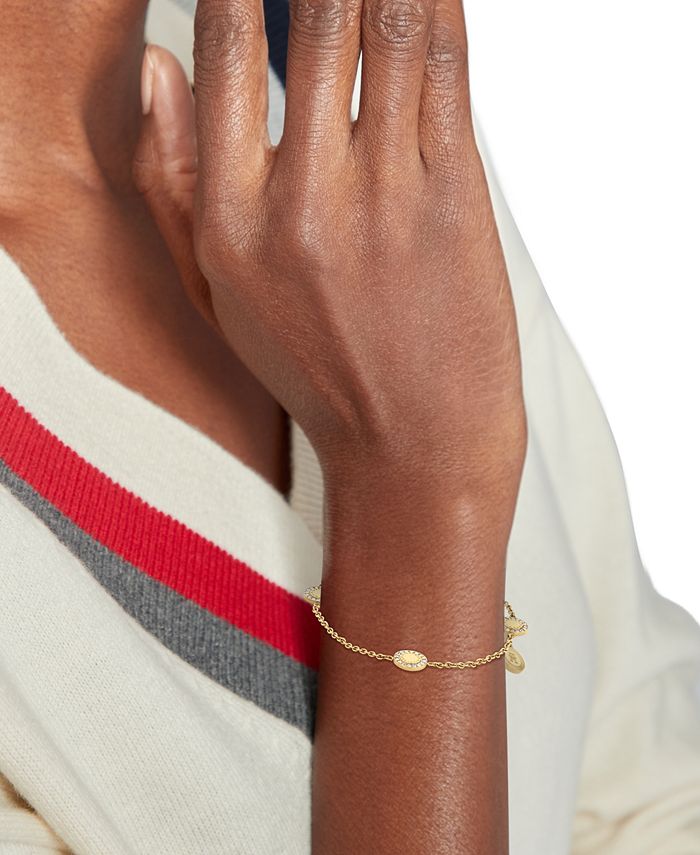 Tommy Hilfiger Stationed Crystal Pendant Bracelet - Macy's