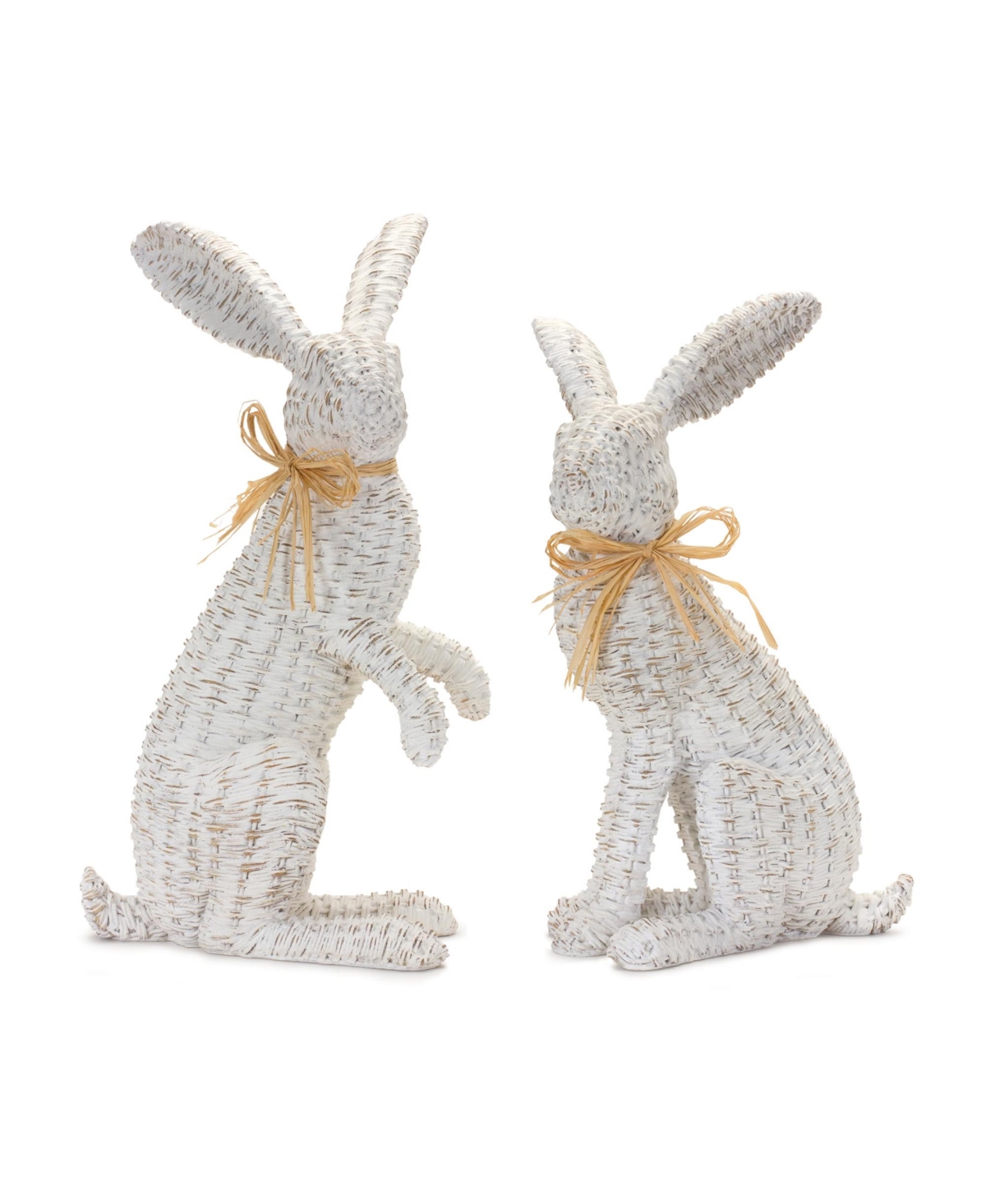 Click here for Slickblue Wicker Rabbit Statue (Set of 2) - White... prices