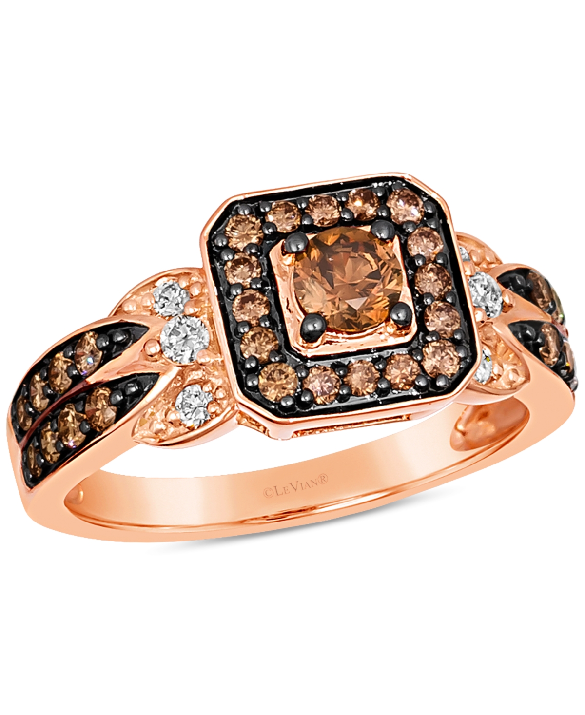Click here for Le Vian Chocolate Diamond & Nude Diamond Halo Doub... prices