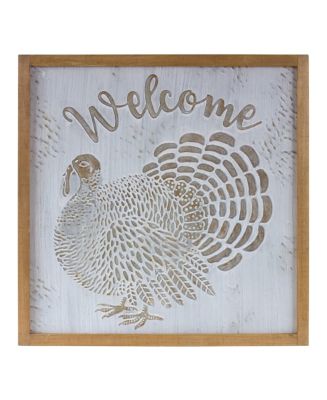 Slickblue Metal Welcome Turkey Sign 20"sq - Macy's