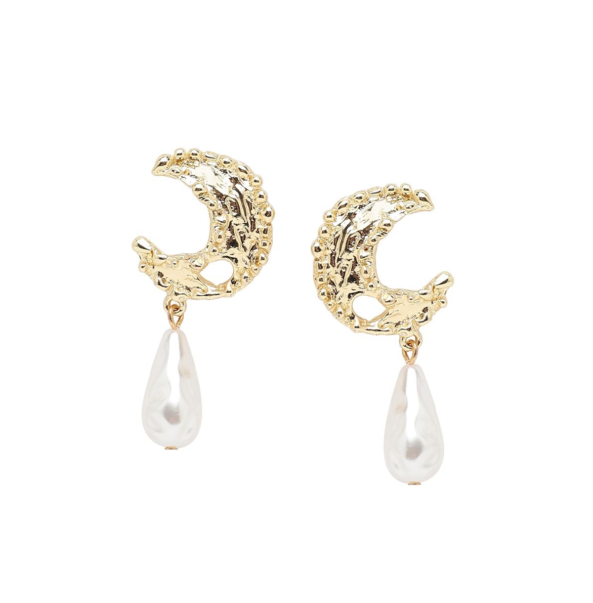Click here for Sohi Womens Moon Drop Earrings - Gold prices
