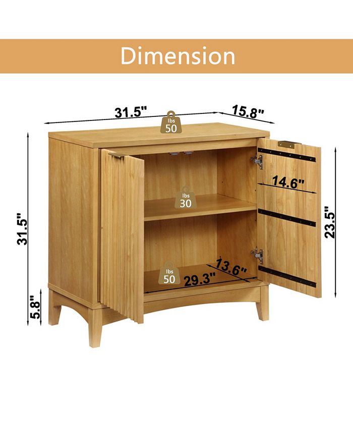 Simplie Fun Stylish Storage Cabinet with Wavy Fluted Design and Ample ...