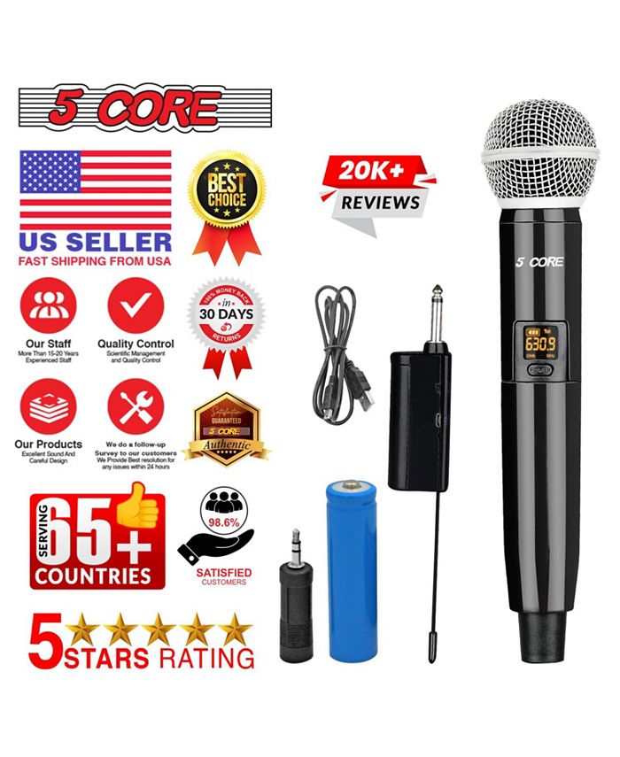 5 Core Wireless Microphone VHF Professional Dynamic Microphone Handheld ...
