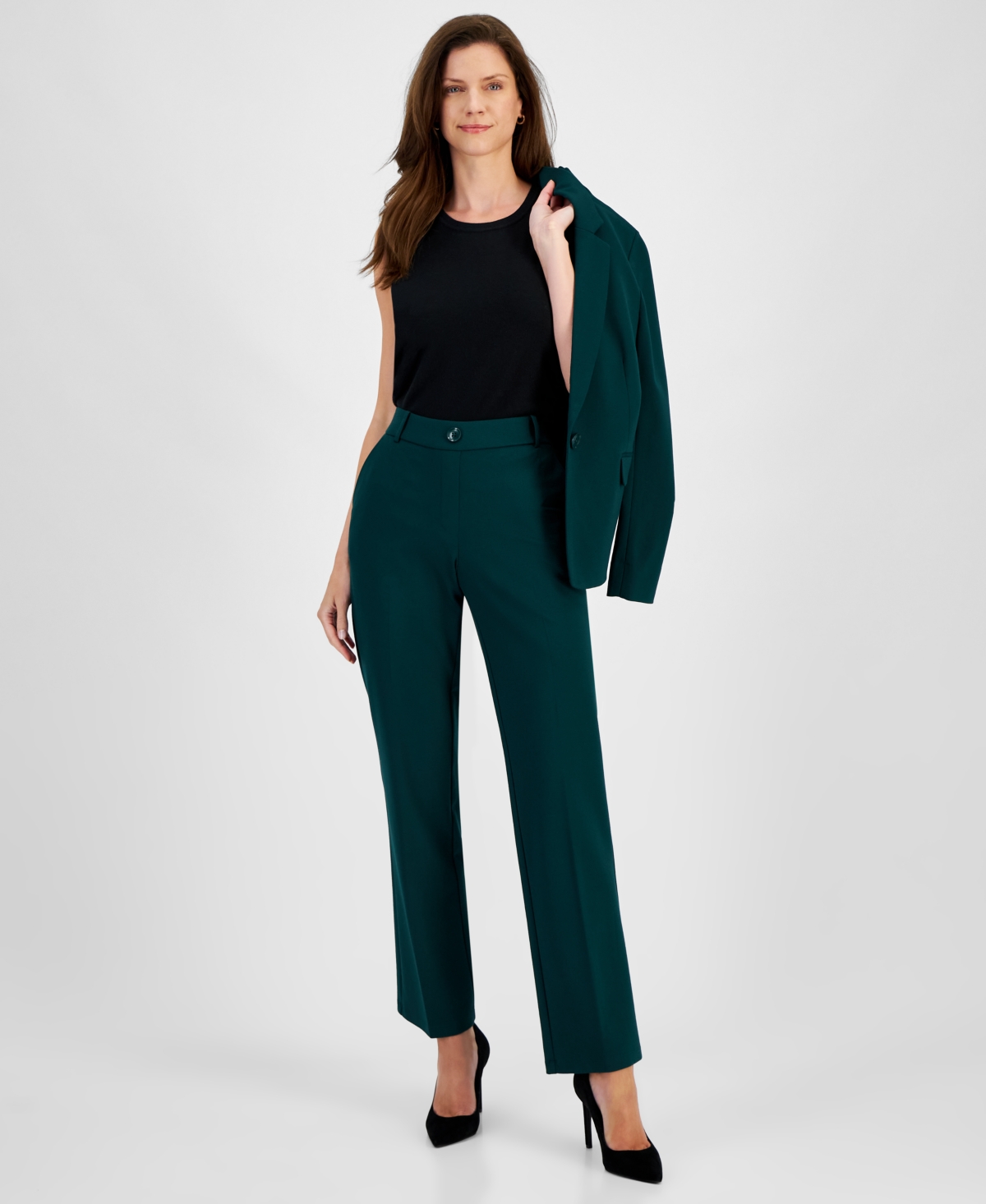 Click here for Kasper Womens Mid-Rise Pull-On Straight-Leg Pants... prices