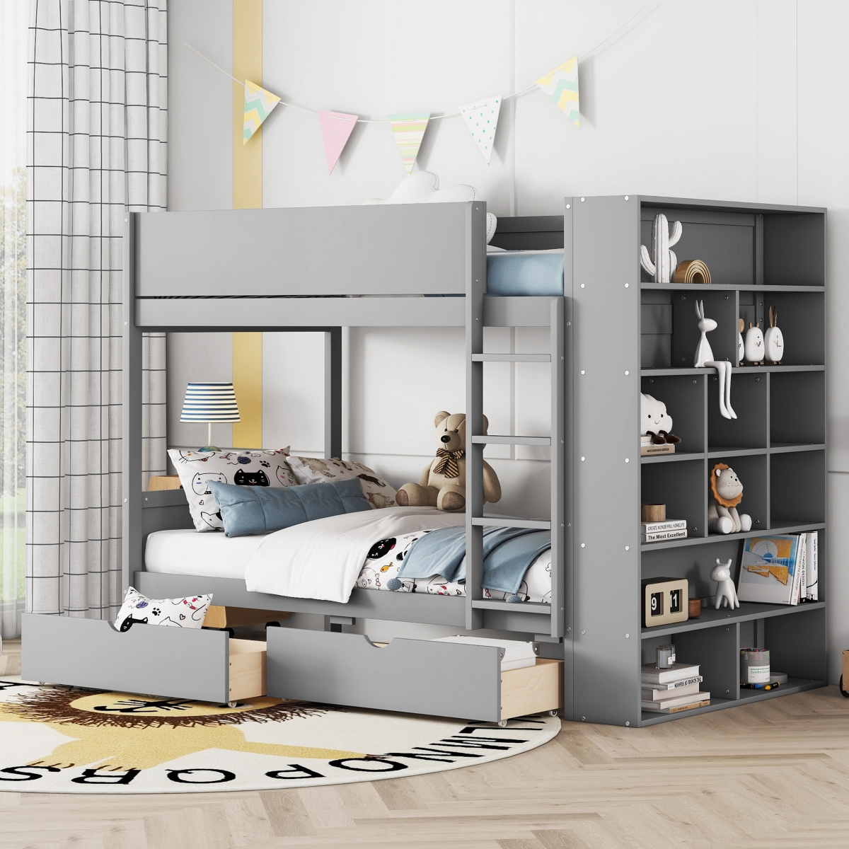 Click here for Streamdale Twin Over Twin Bunk Bed With 2 Drawers... prices