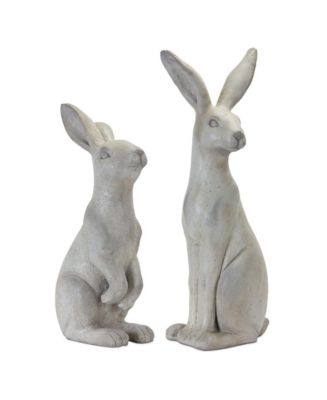 Slickblue Natural Stone Sitting Rabbit Statue (Set of 2) - Macy's