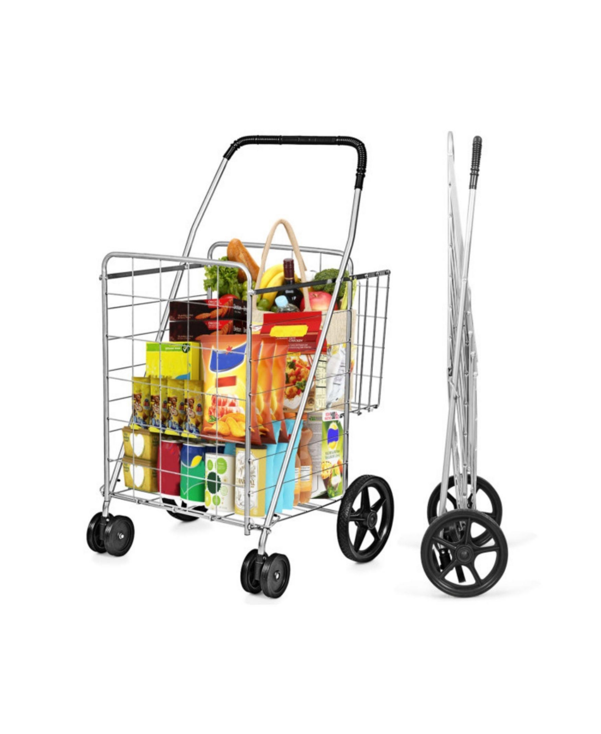 Click here for Sugift Folding Shopping Cart with Swiveling Wheels... prices