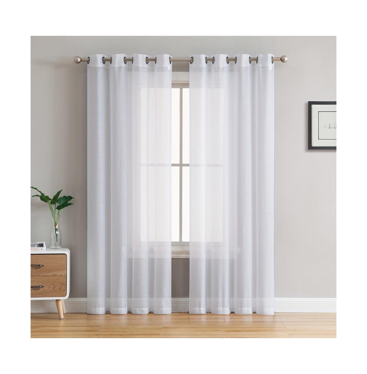 Click here for Hlc.me 2 Piece Semi Sheer Voile Window Curtain Dra... prices