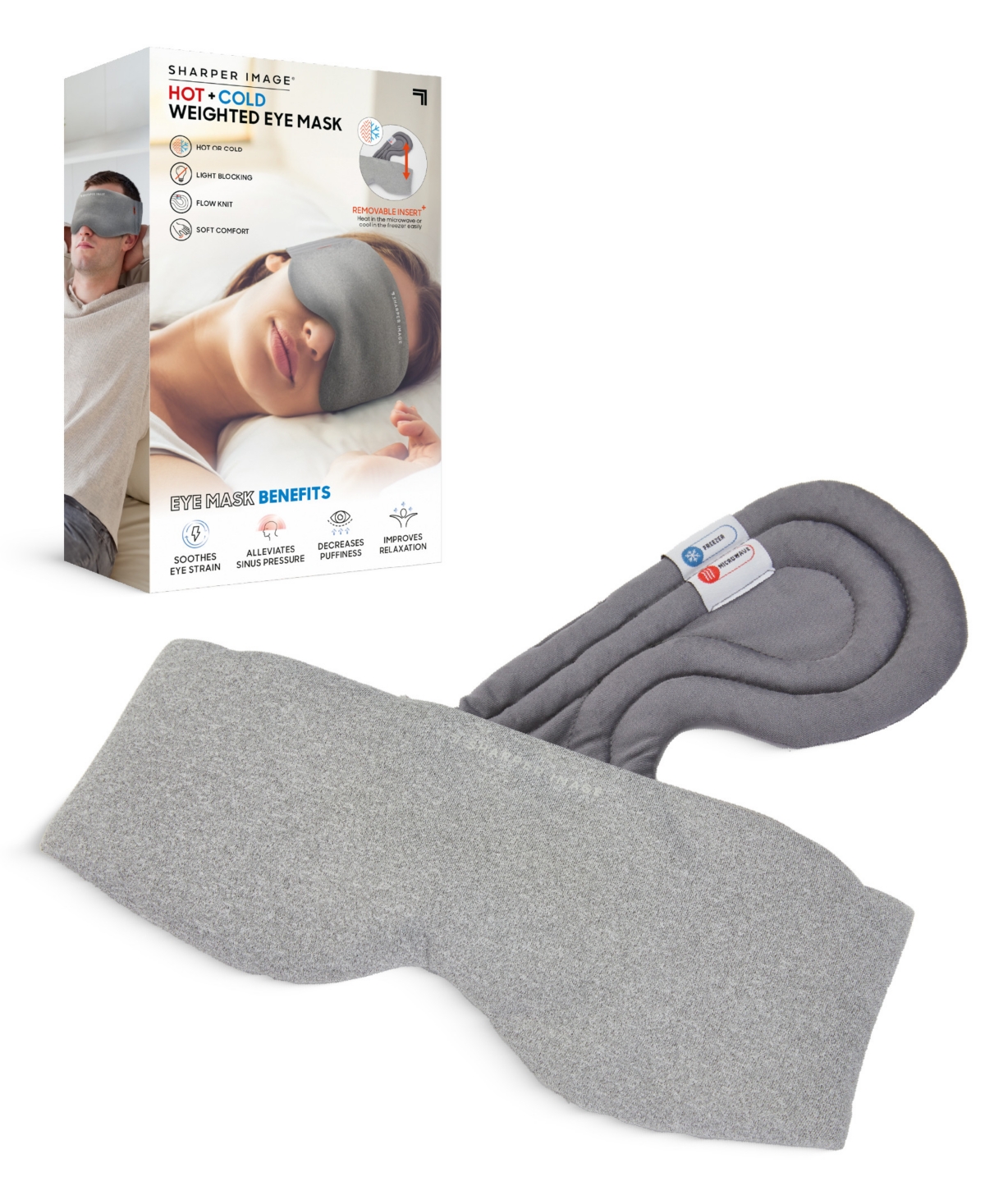Click here for Sharper Image Hot + Cold Weighted Eye Mask - Grey prices