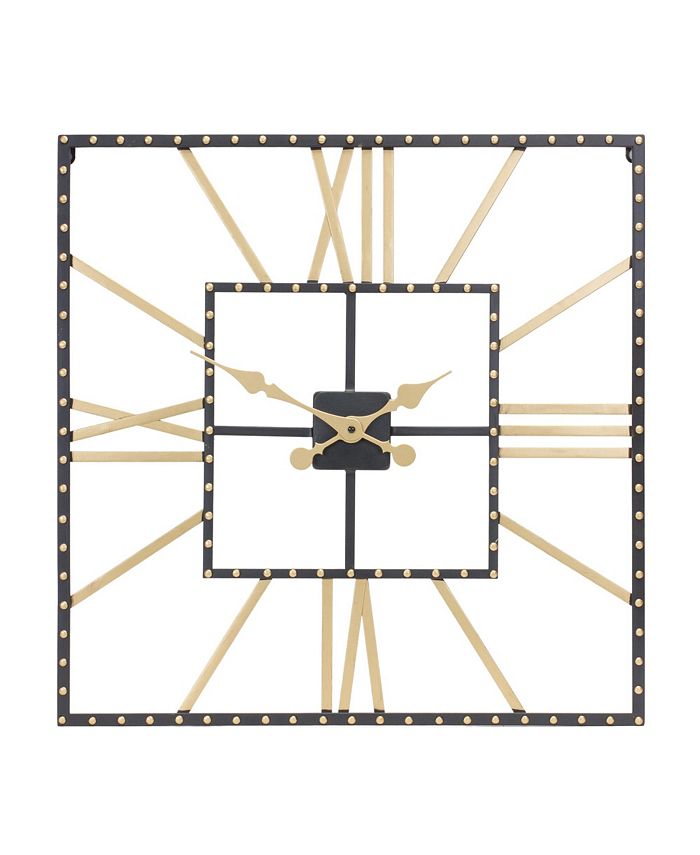 Slickblue Metal Square Wall Clock With Roman Numberals - Macy's