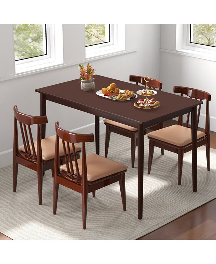Slickblue 48 Inches Mid Century Dining Table for 4 with Rubber Wood ...