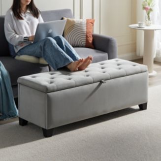 Simplie Fun Plush Storage Ottoman with Ample Space and Durable ...