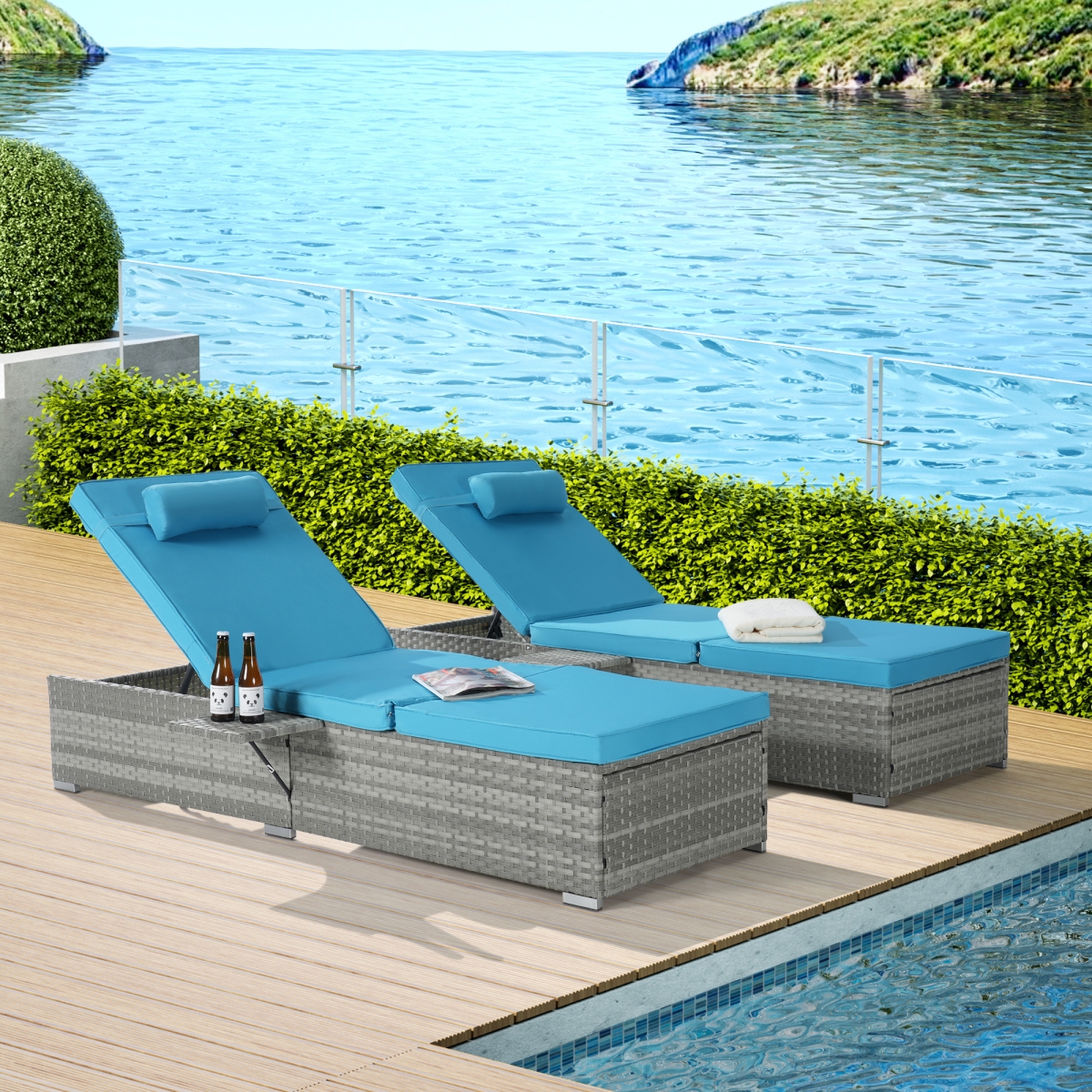 Click here for Streamdale Gray Rattan Outdoor Sofa and Deck Chair... prices