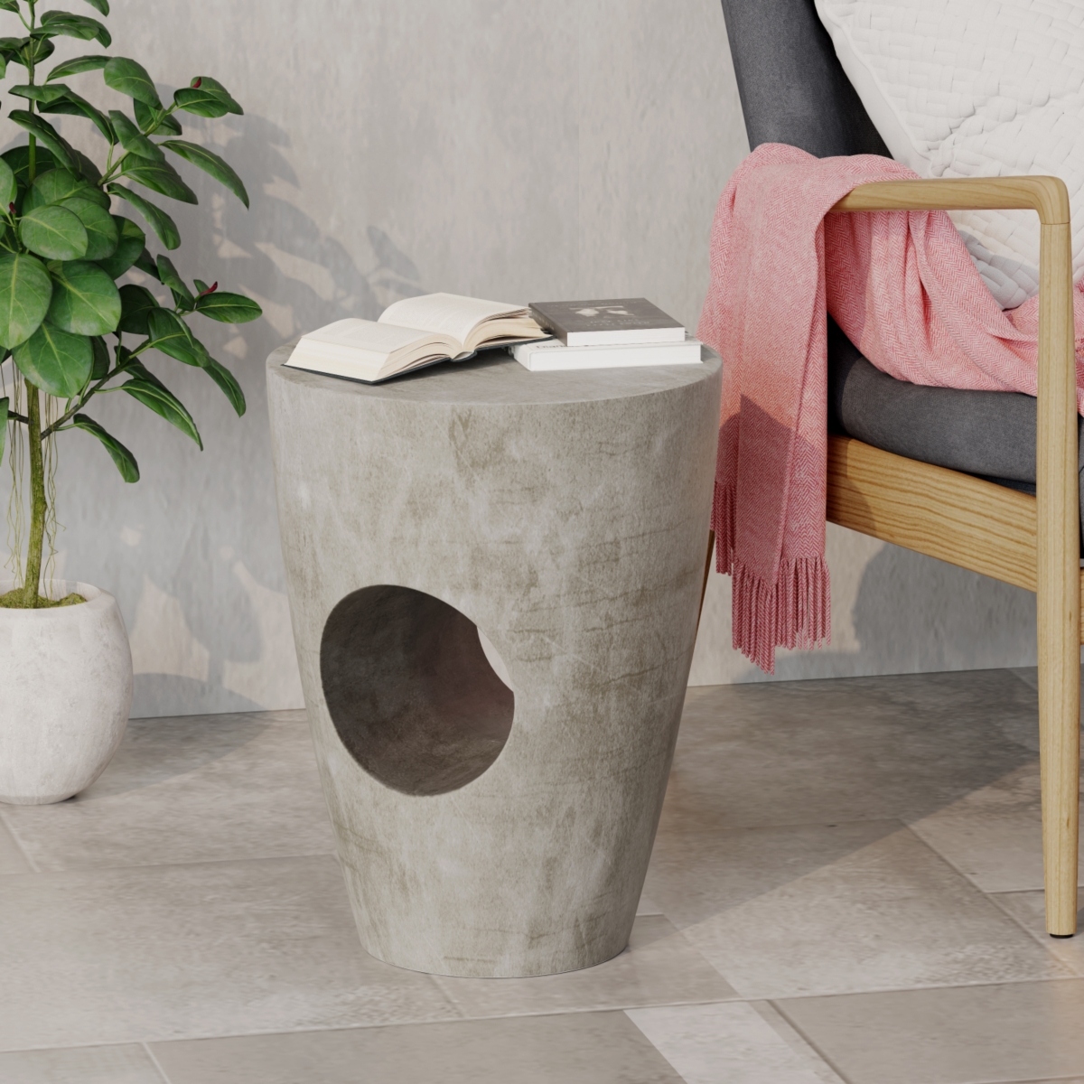 Click here for Streamdale Sirius Outdoor Concrete Side Table - Gr... prices