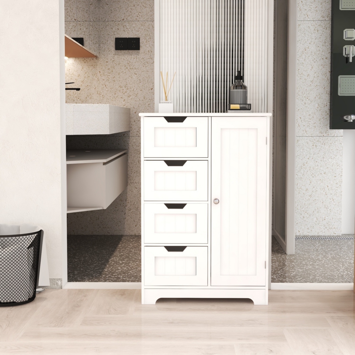 Click here for White Freestanding Storage Cabinet with Adjustable... prices