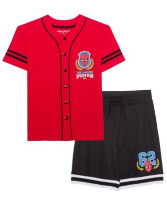Spiderman Big Boys Baseball Graphic Tee Set - Macy's