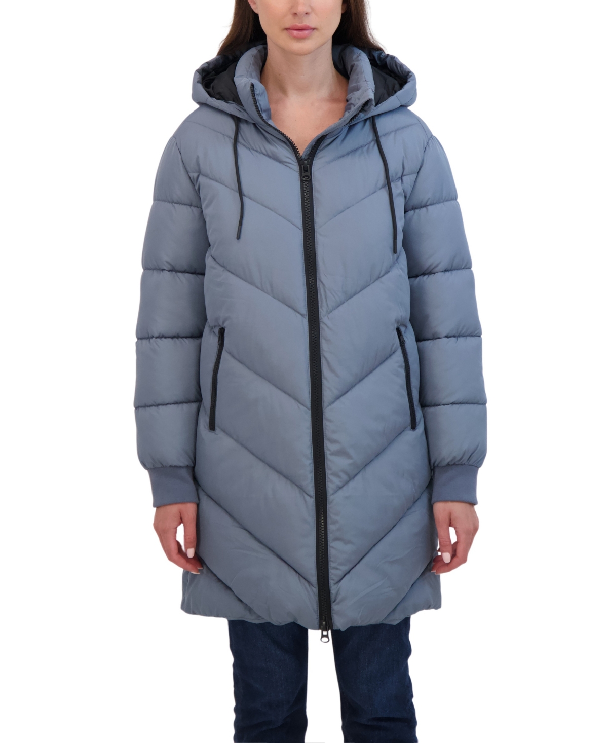 Click here for Sebby Juniors 3/4 Puffer Jacket with Hood - Blue s... prices