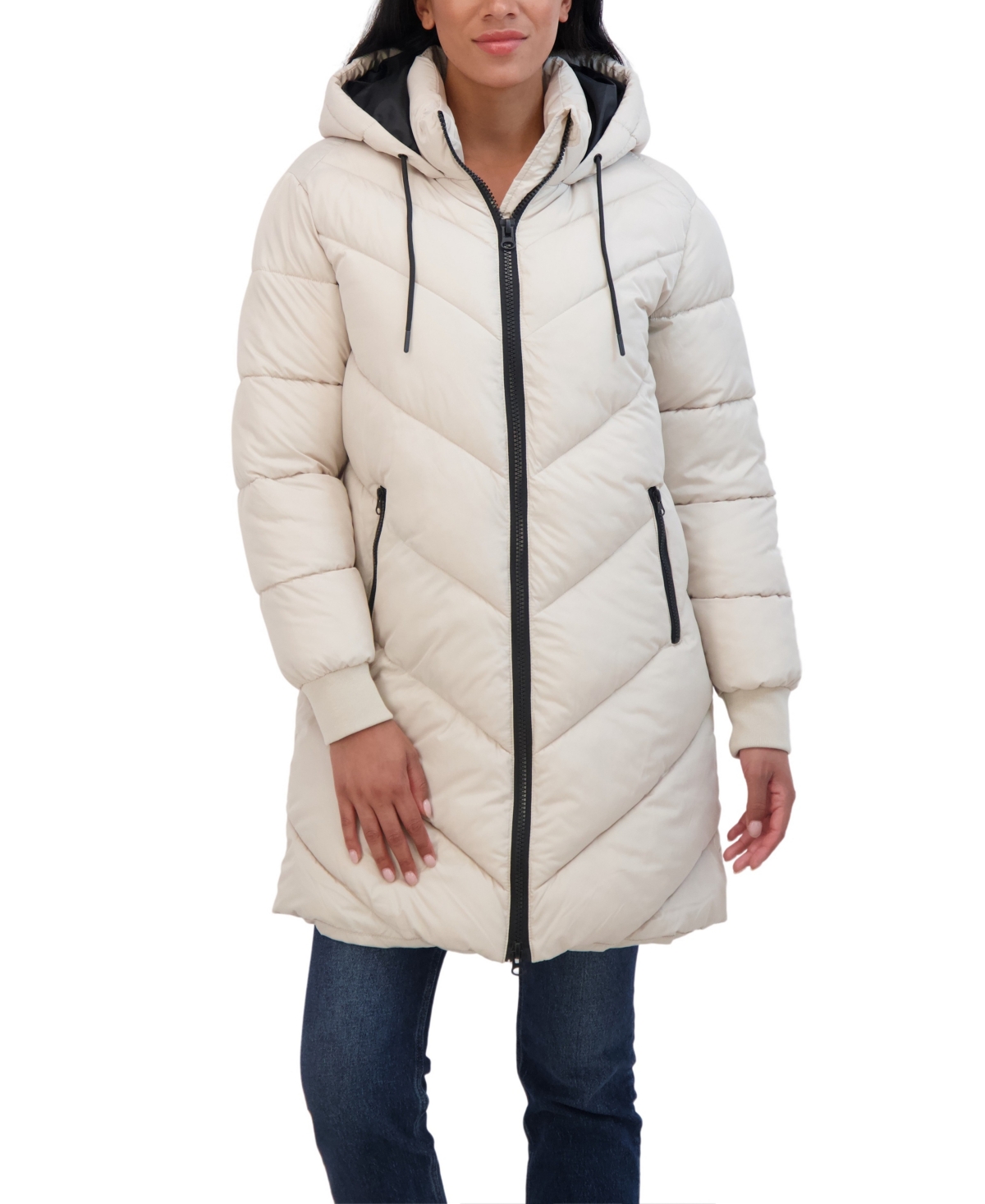 Click here for Sebby Juniors 3/4 Puffer Jacket with Hood - Beige prices