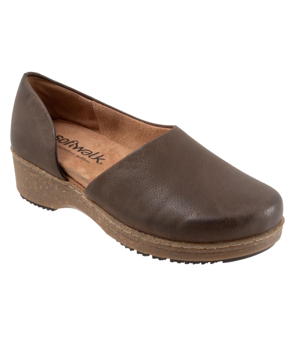 Softwalk Addie Clog - Dark brown nubuck