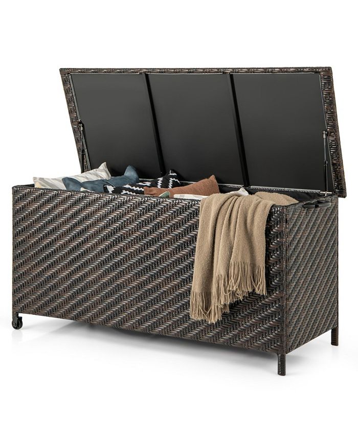 Slickblue 85 Gallon Outdoor Storage Box with Removable Liner and ...