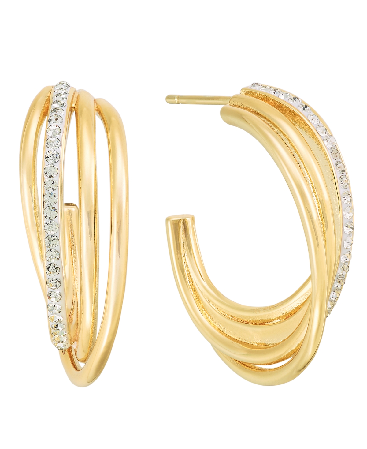 Click here for And Now This Clear Crystal Multi Row Hoop Earring... prices
