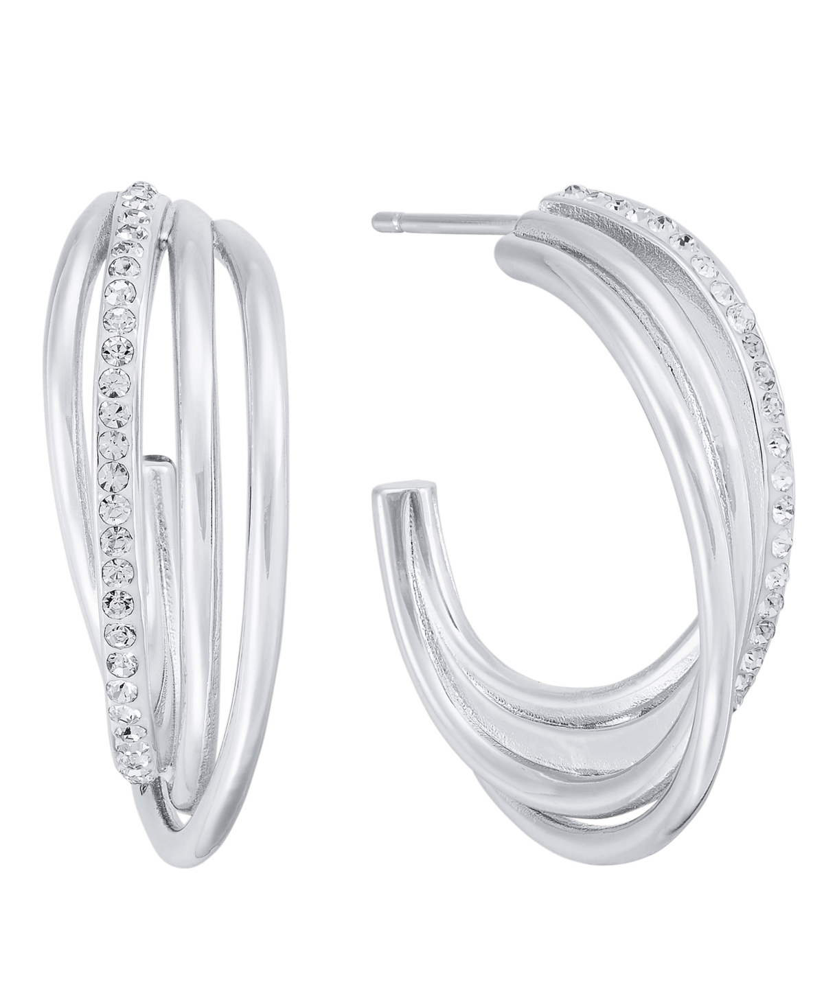 Click here for And Now This Clear Crystal Multi Row Hoop Earring... prices