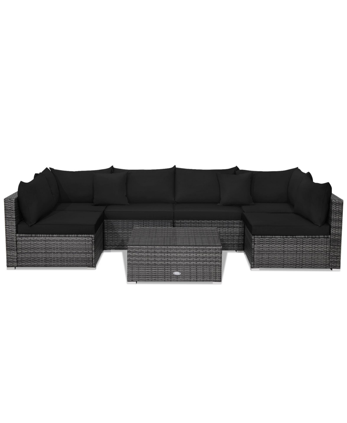 Click here for 7 Pieces Patio Rattan Furniture Set with Sectional... prices