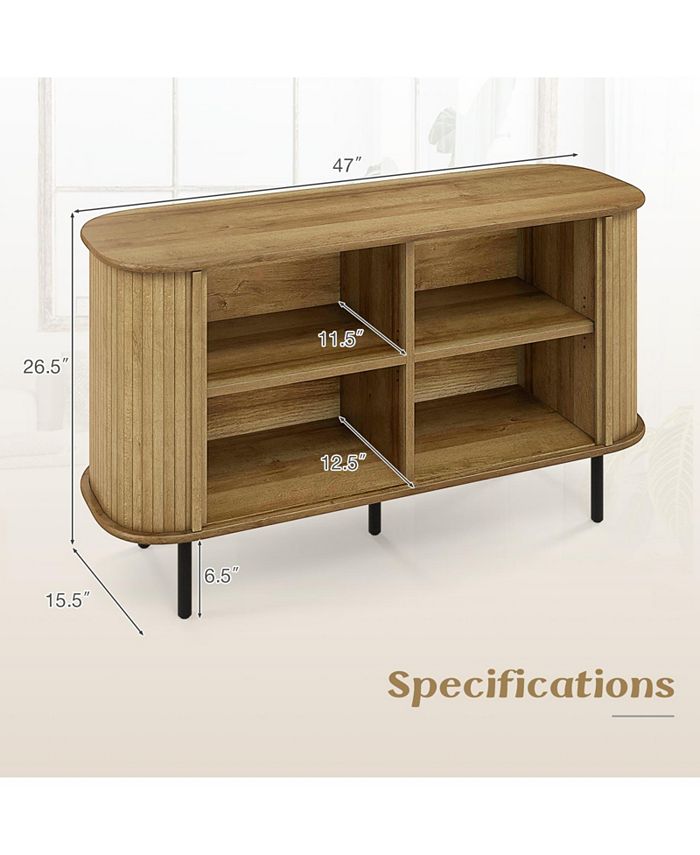 Slickblue 47 Inch Sideboard Buffet Cabinet with Adjustable Shelves for ...