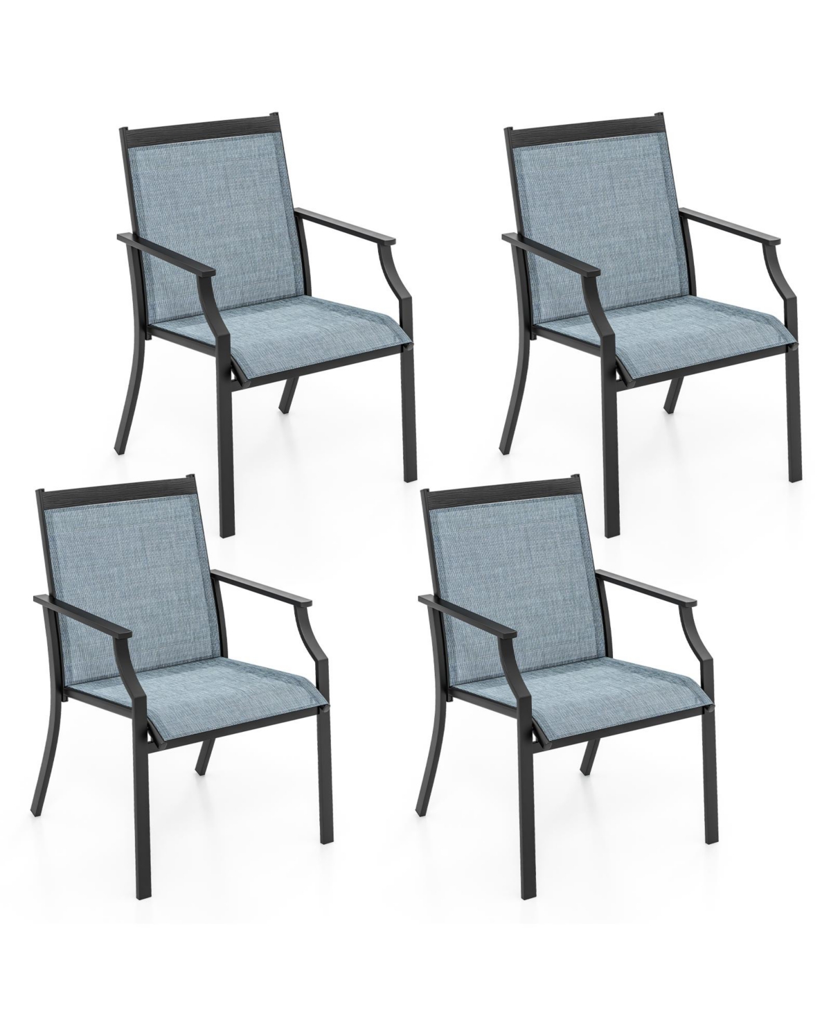 Click here for Slickblue 4 Piece Patio Dining Chairs Large Outdoo... prices