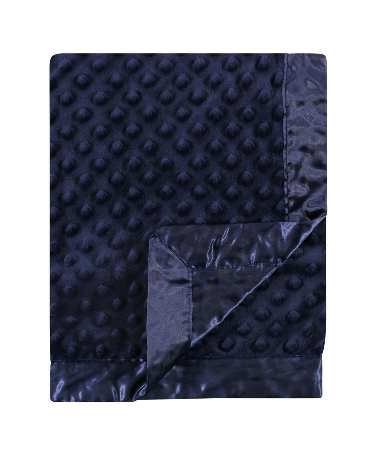 Click here for Hudson Baby Unisex Mink/Satin Plush Blanket - Navy prices