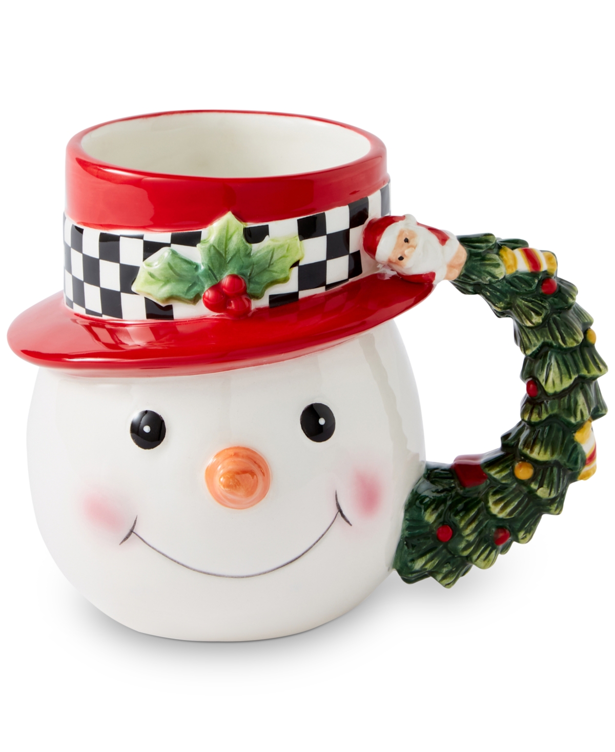 Spode Christmas Tree Black and White Snowman Mug