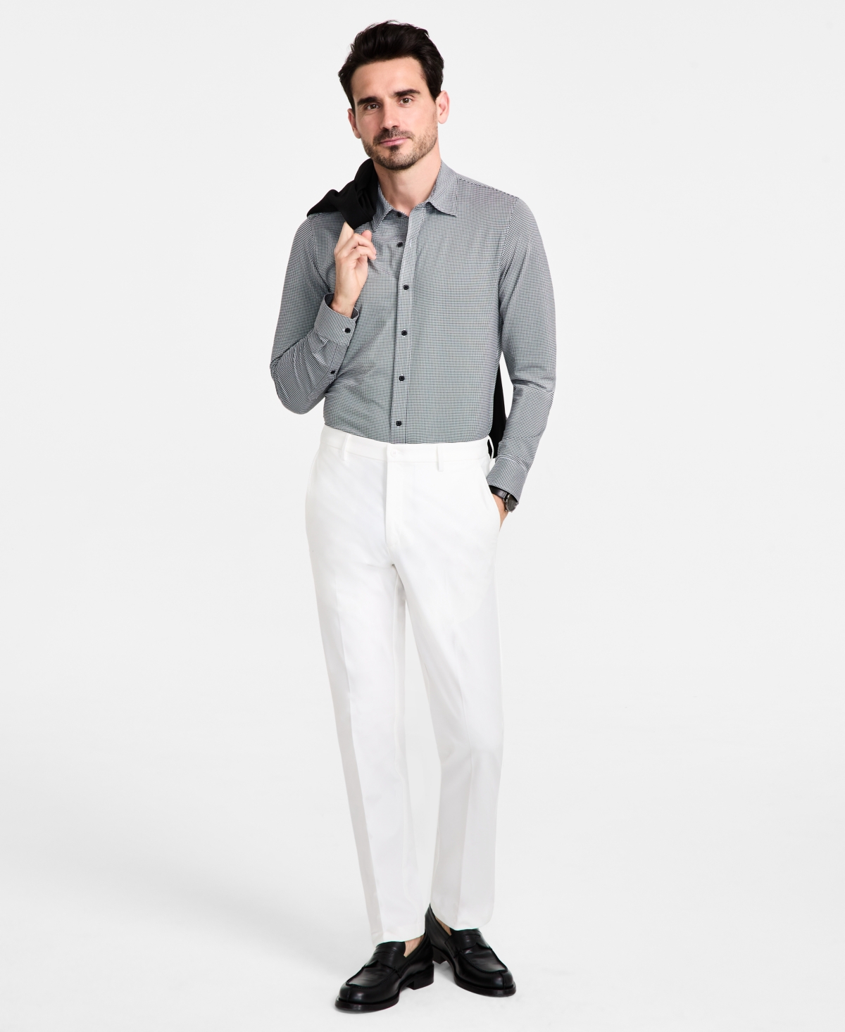 Click here for Michael Kors Mens Classic-Fit Cotton-Blend Dress P... prices