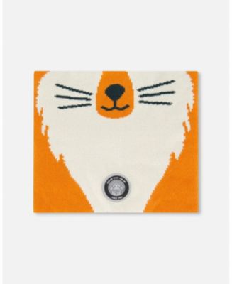 Deux par Deux Boy Knit Neckwarmer Orange Fox Face - Toddler|Child - Macy's