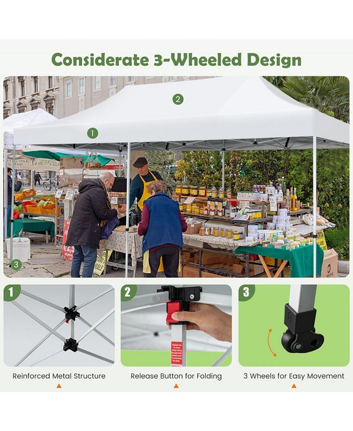 GIVIMO 10 x 20 Feet Outdoor Pop-Up Patio Folding Canopy Tent - Macy's