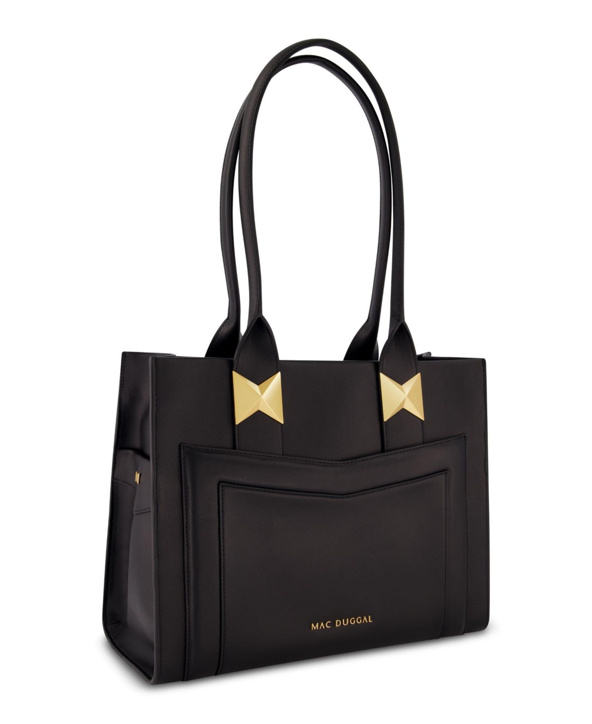 Click here for Gold Plated Hardware Large Leather Tote Bag - Blac... prices