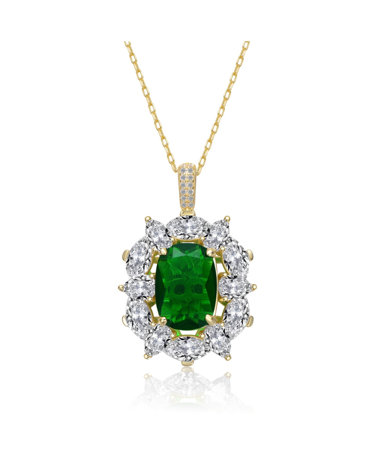 Click here for Sterling Silver 14k Gold Plated Green Cubic Zircon... prices